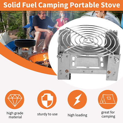 Folding Camping Alcohol Stove Solid Alcohol Fuel Outdoor Mini Spirit ...