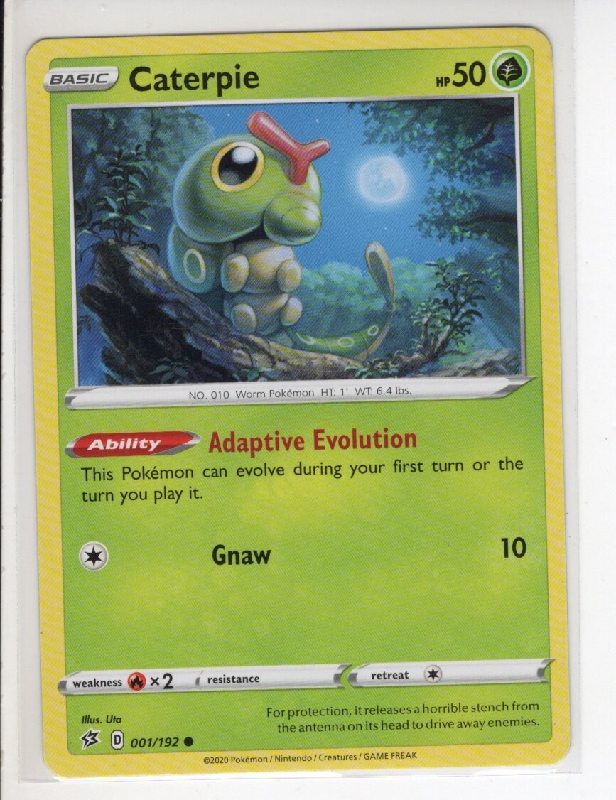 CATERPIE REBEL CLASH SET POKEMON CARD 001/192 LP | eBay