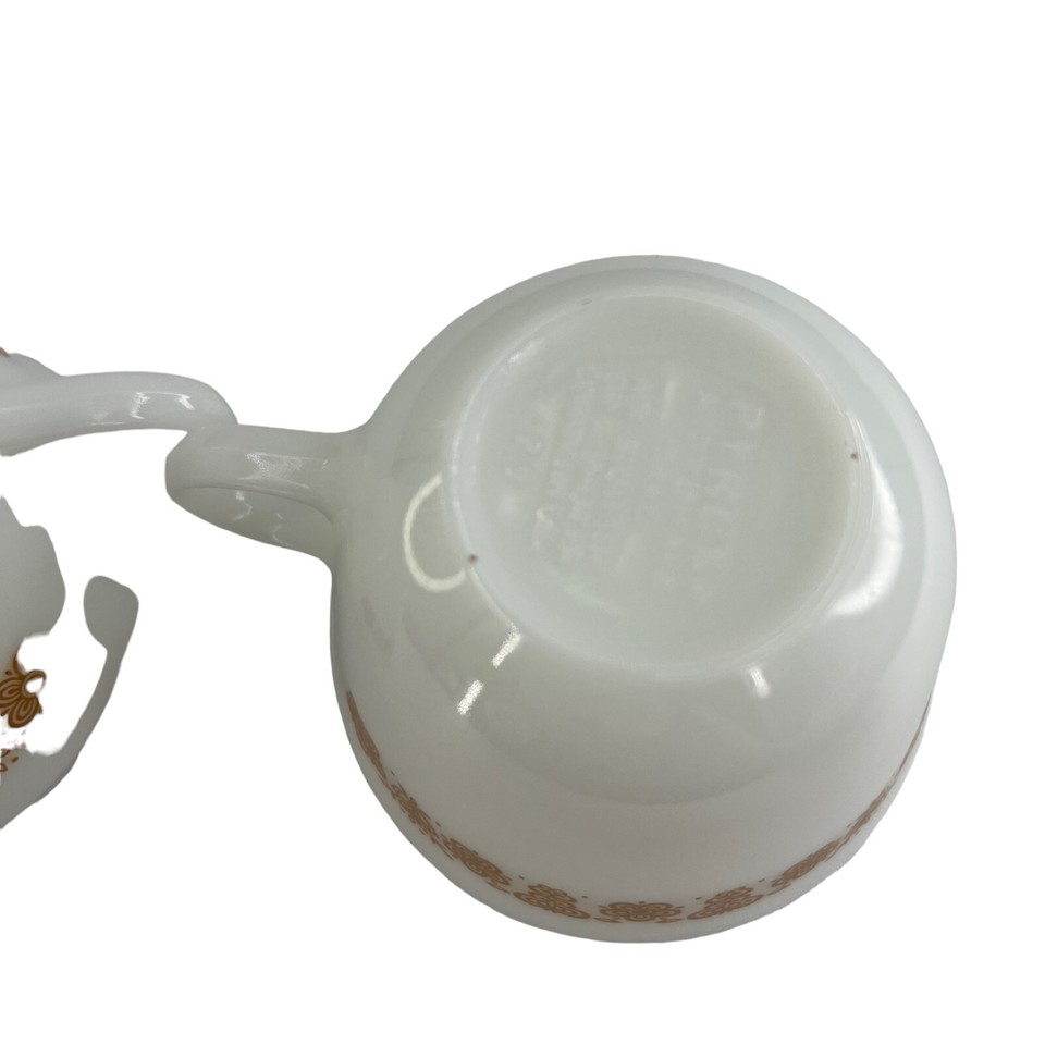 Vintage 70s Pyrex Butterfly Gold Milk Glass Coffee Cup Mug Set of 2 | eBay