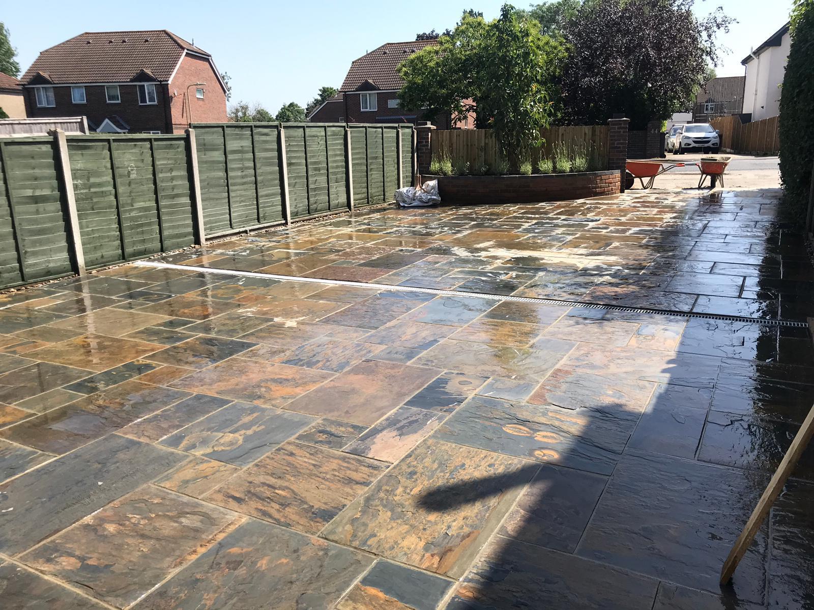 Rustic Copper Slate paving | Natural Finish Mixed size patio pack | 15 ...