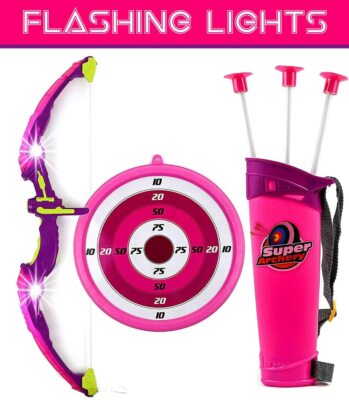 Bow and Arrow for Kids Set with LED Flashing Lights | Archery Set |Toy ...