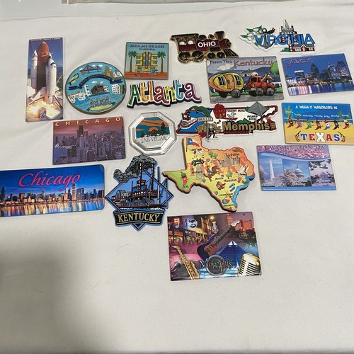 Lot Of 17 State Refrigerator Magnets Travel Textured Roadtrip Texas ...