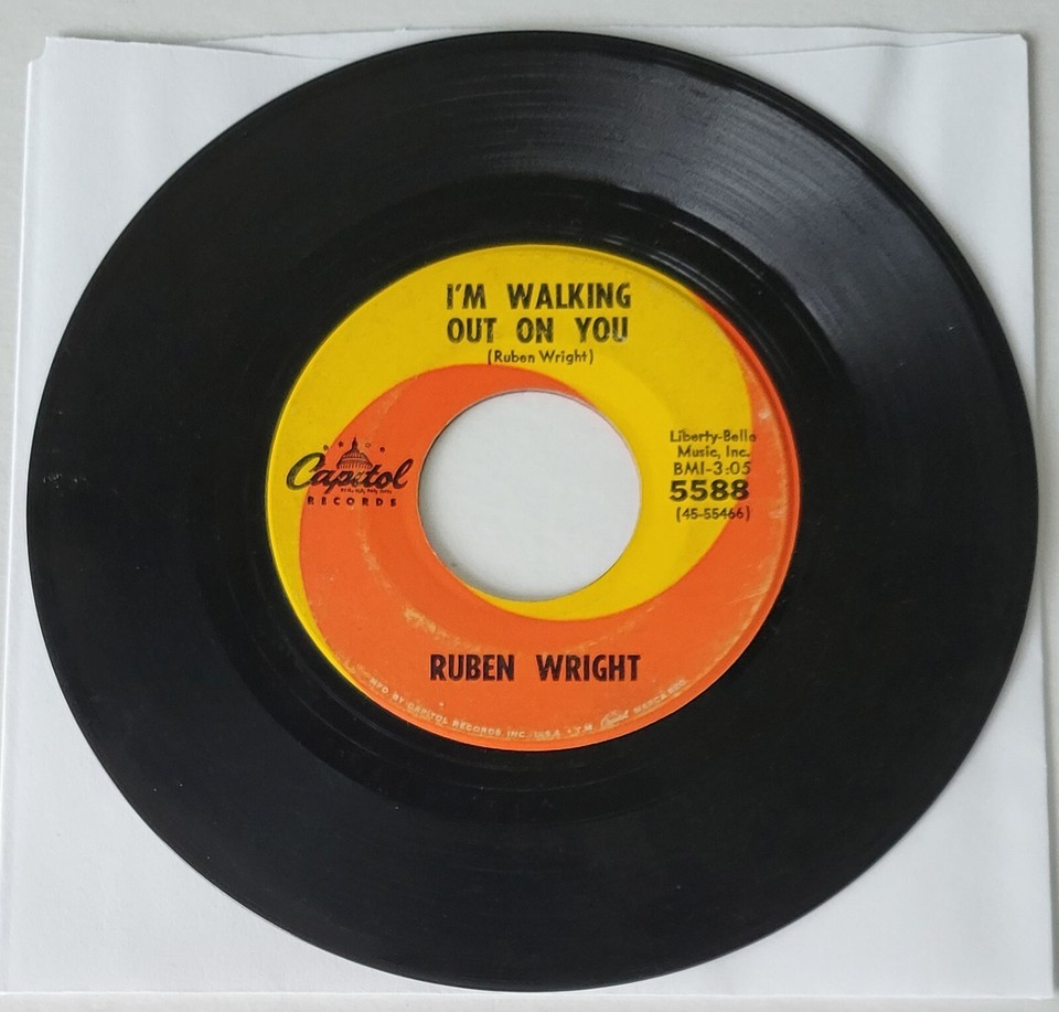 Ruben Wright...."Hey Girl & I'm Walking Out On You" 45 RPM 7" Vinyl ...