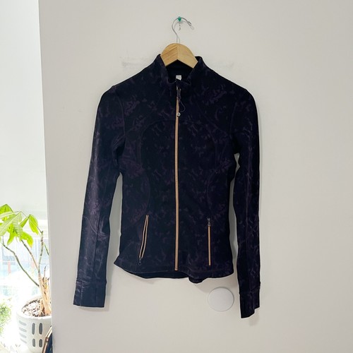 Lululemon Dark Purple & Black Floral Print Define Jacket Size 4 | eBay