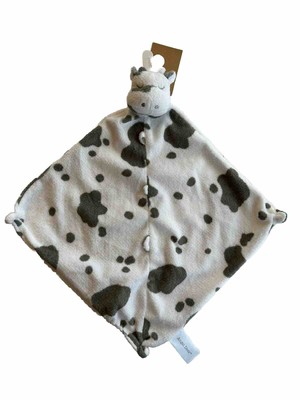 Angel Dear Lovey Security Blanket Plush Cow Spots Gray White Knot NEW ...