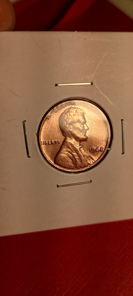 RARE 1968 Lincoln Cent Penny ERROR / "L" Variant No Mint Mk RD Red DDO ...