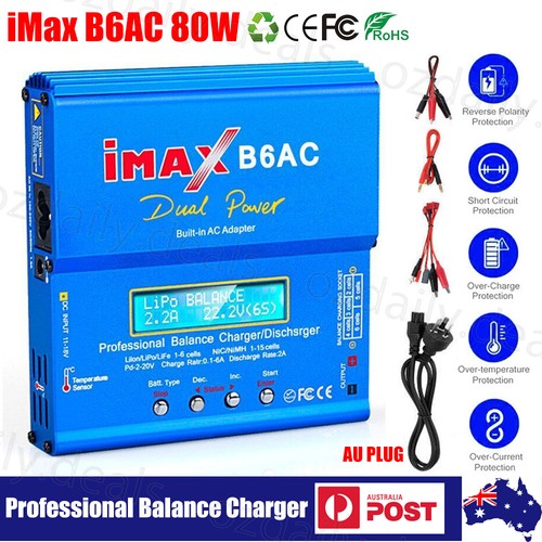 80W Lipo Charger RC iMax B6AC New Balance Control Digital Display ...
