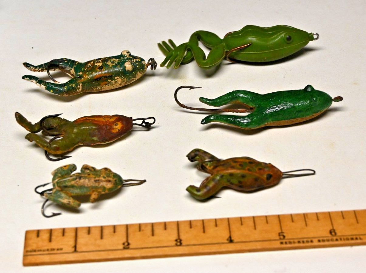 Lot of Early Hard Rubber and Soft Rubber Frog Lures - Hastings ...