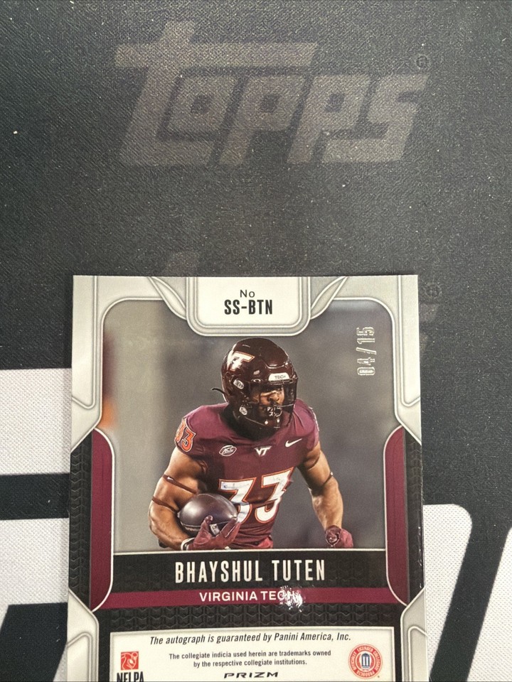 2025 Panini Prizm Draft Picks Football Bhayshul Tuten Auto Pink /15 | eBay