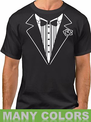 Fake Tuxedo Tux Bachelor Party Funny Hipster Cool Prank Shirt Wedding ...