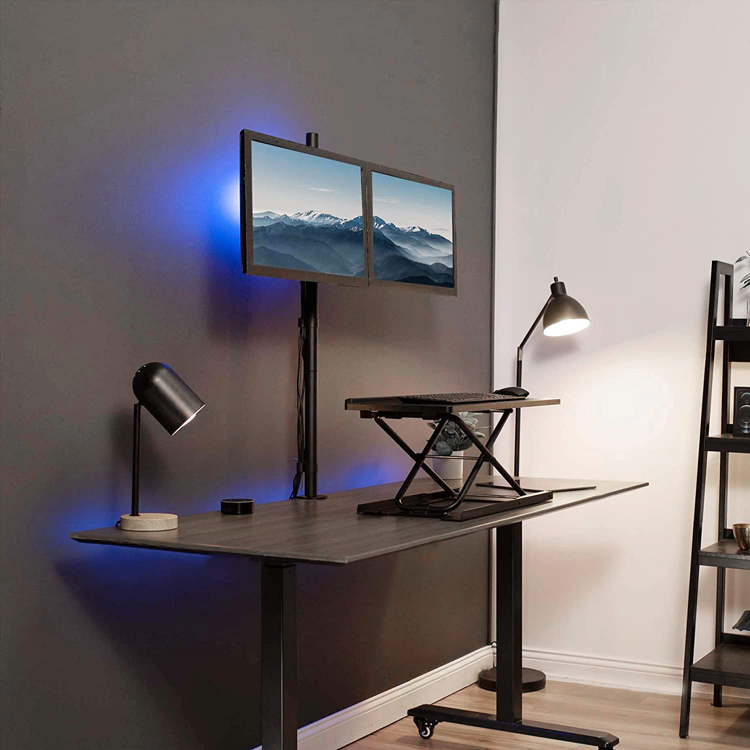 VIVO Dual Monitor Stand up Desk Mount Extra Tall 39 Inch Pole, Fully ...