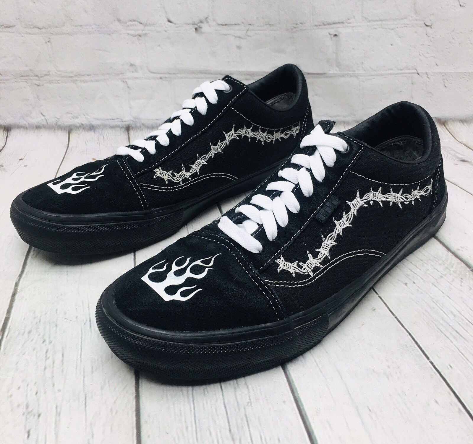 Vans Elijah Berle Skate Old Skool Black Suede Flame S… - Gem