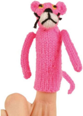 Early Years Imaginative Play PINK PANTHER Finger Puppet - Hand Knitted ...