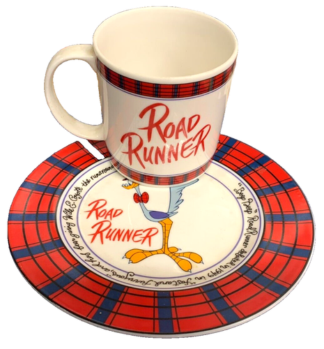 Vintage Roadrunner Coffee Mug Cup / Saucer Warner Bros Looney Tunes ...