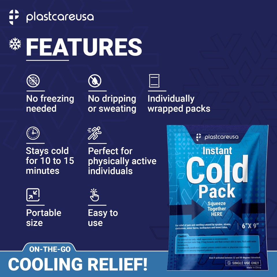 25 6" x 9" Cold Packs Disposable Ice Pack for Injuries Pain Aid | eBay