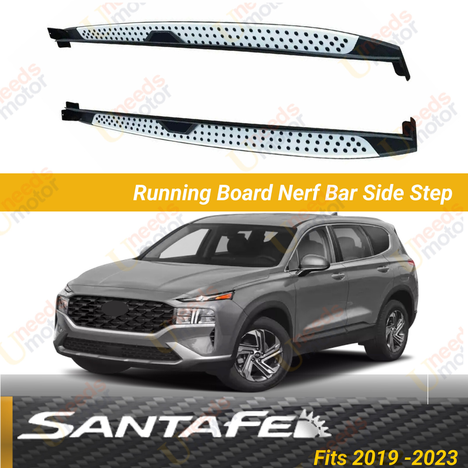 For 2019-2023 Hyundai Santa Fe Door Step Running Boards Side Step Nerf ...