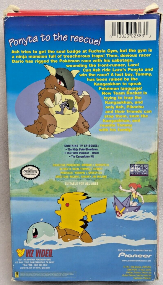 Pokemon Vol. 11: The Great Race (VHS, 1999, Nintendo, Viz Video ...