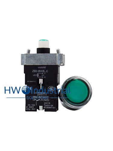 1PC LED Light Self Reset Button Switch XB2BW33B1C XB2-BW33B1C Green 1NO ...