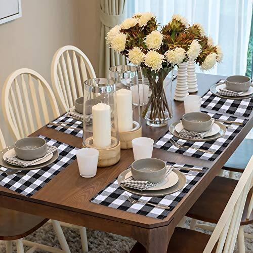 6 Pack Buffalo Plaid Placemats Place Mats 13 x 19 Inches Checkered ...