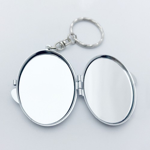 Round Heart Oval Square Shaped Double Sided Cosmetic Mirror Keychain ...