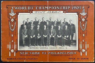 1905 World Series Baseball Program Giants v Athletics Rare Original ...