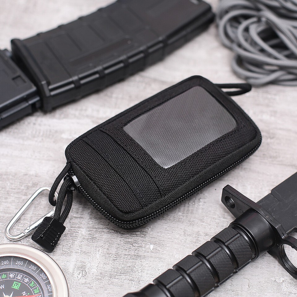Tactical Molle Pouch Key EDC Wallet Coin ID Card Bag Hiking Money Waist ...