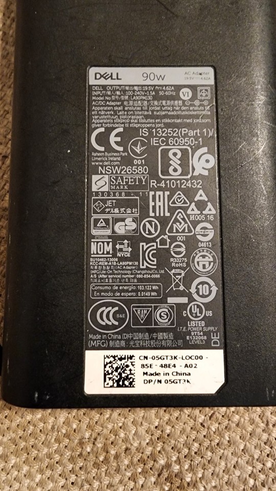 Slim Dell 90W 19.5V AC Adapter Charger Laptop DA90PM130 LA90PM130 | eBay