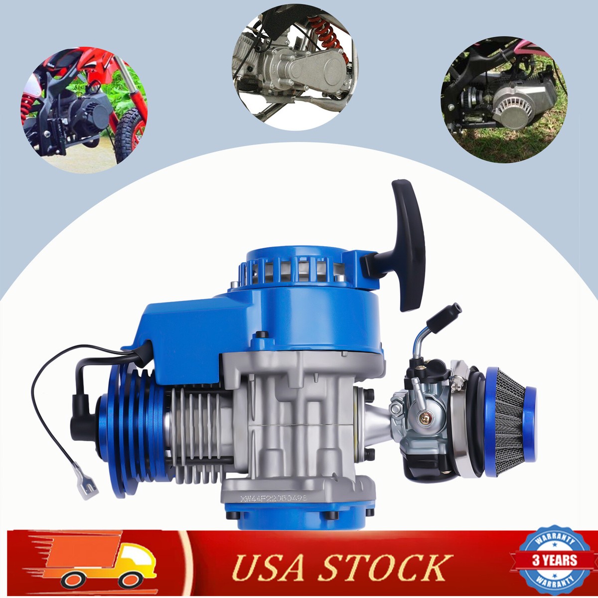 Gas Engine 49cc 50cc 2 Stroke Big Bore Racing Complete Engine Motor ...