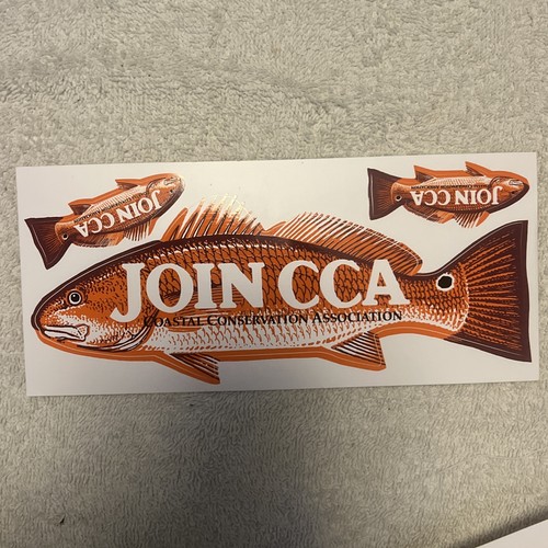 Join CCA Redfish Sticker Decal Coastal Conservation Association Fishing ...