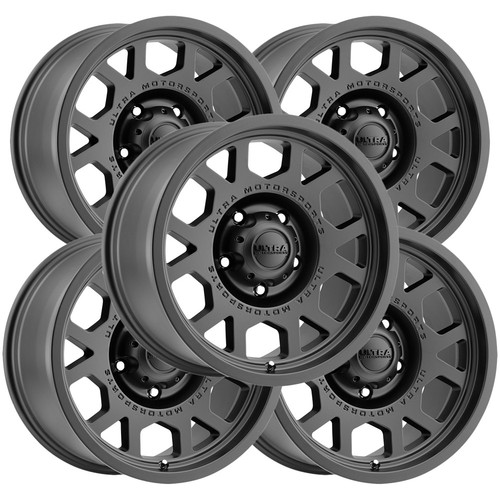 (Set of 5) Ultra 114 The Chief 16x8 5x4.5" +1mm Satin Black Wheels Rims ...