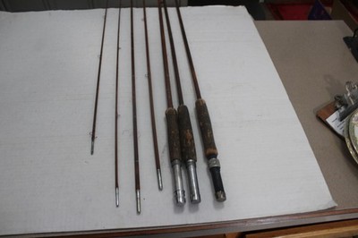 7 Pieces Bamboo Fly Fishing Rods For Repair Do Not Fit Together- Cork ...