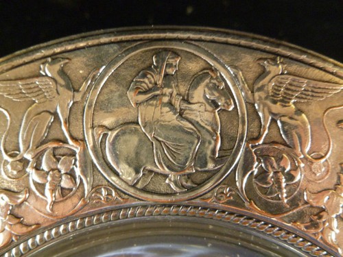 19th CENTURY ELKINGTON ROMAN CLASSICAL SILVERPLATED TAZZA CALLING CARD ...