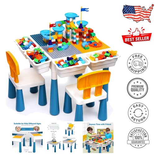Creative Kids Activity Table with Chairs - 152 Building Blocks for ...