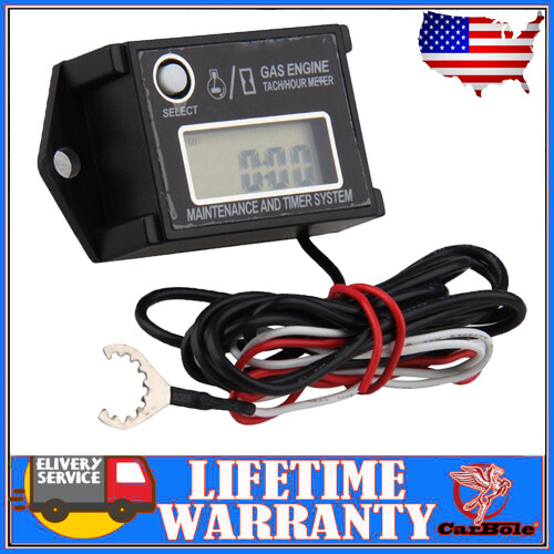 Tiny Tach Digital Hour Meter/Tachometer Adjustable Resettable Job Timer ...