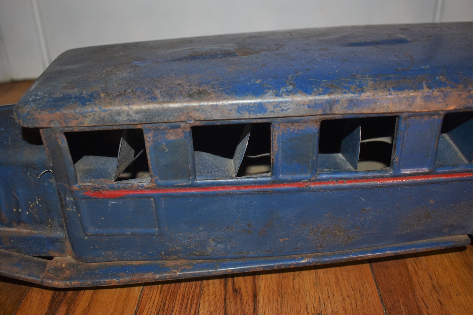 Vintage 1920s COR COR Pressed Steel Blue Toy BUS | eBay