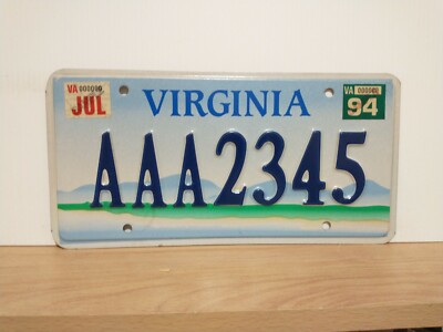 1994 Virginia SAMPLE License Plate Tag Original | eBay
