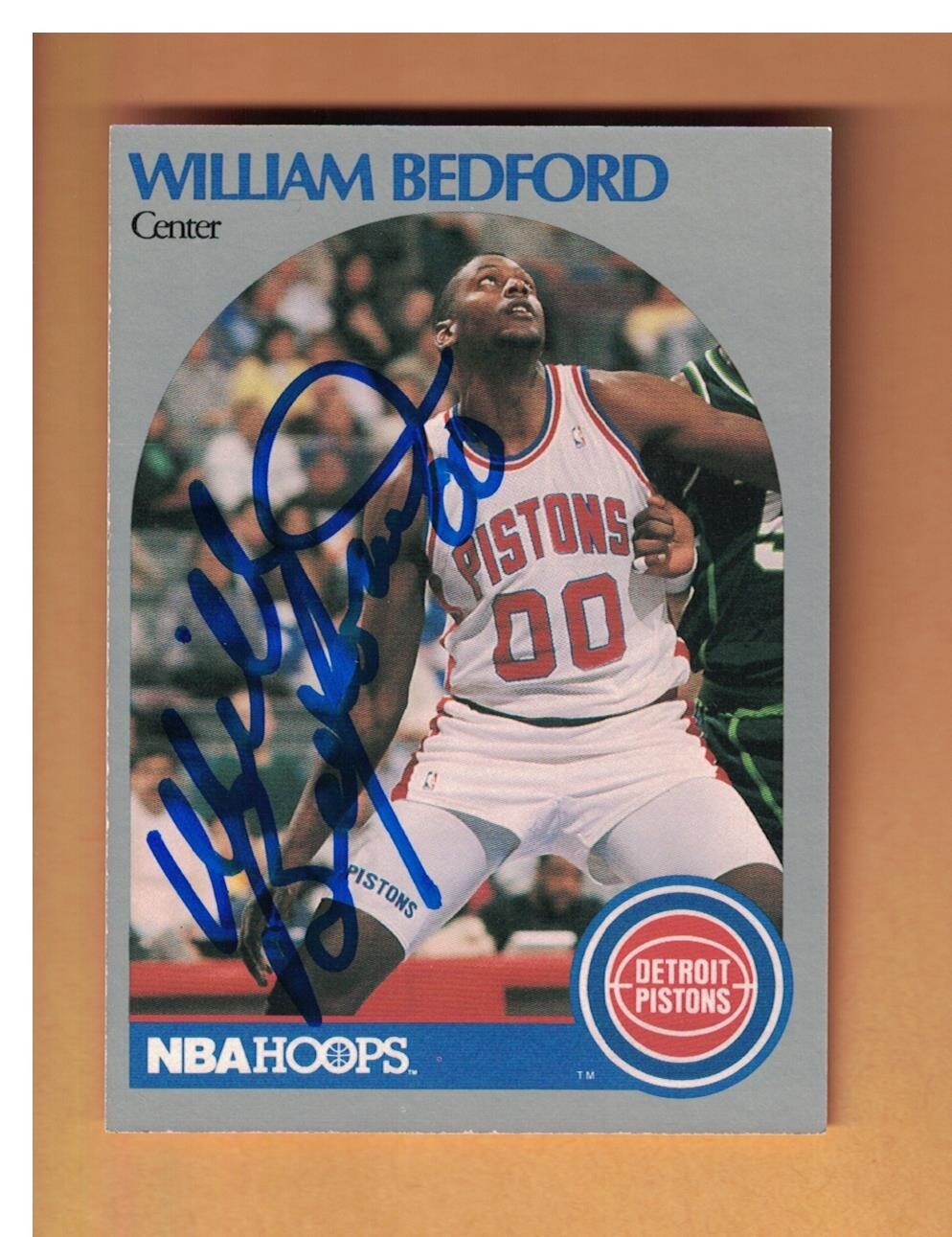 WILLIAM BEDFORD AUTOGRAPHED 1990-1991 NBA HOOPS Basketball Card Detroit ...