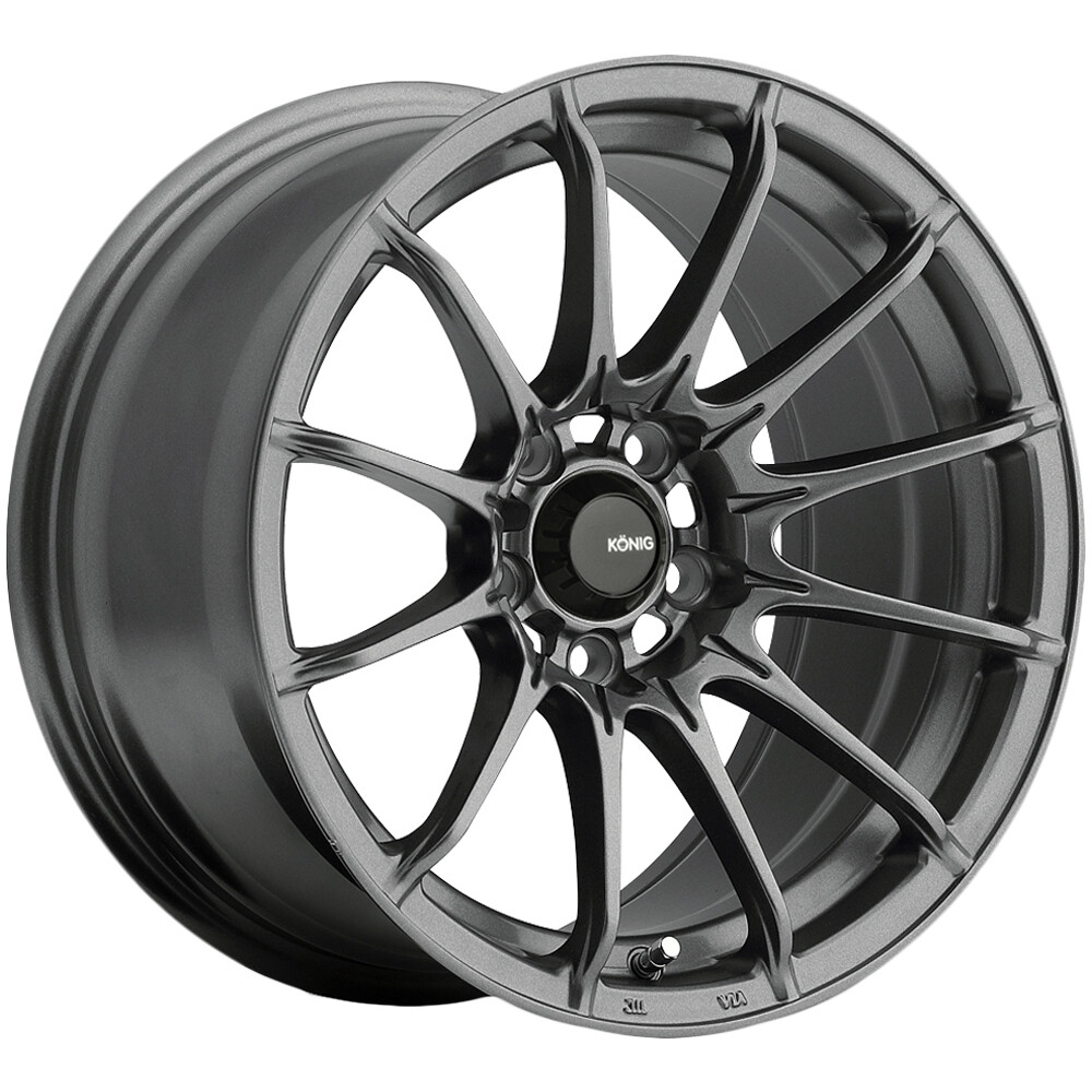 (Set of 4) Konig Dial In 15x9 4x100 +35mm Gunmetal Wheels Rims 15" Inch ...