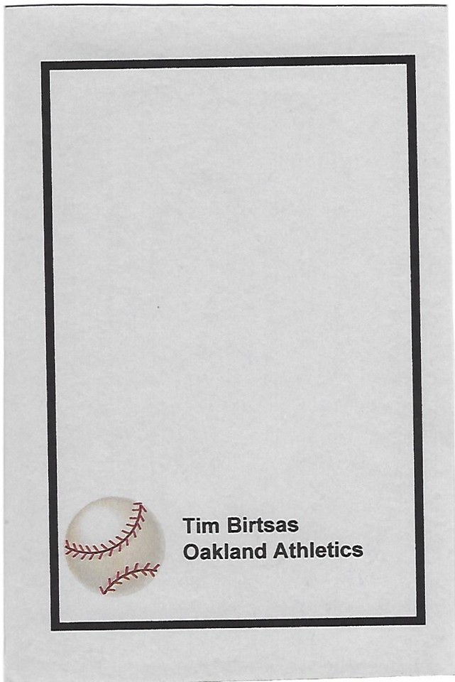 Autographed/Signed 4x6 Postcard-Tim Birtsas Oakland Athletics | eBay