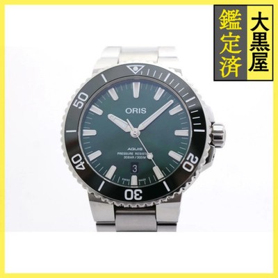 ORIS Aquis Date 01 733 7730 4157 Green Stainless Steel Men's Automatic ...