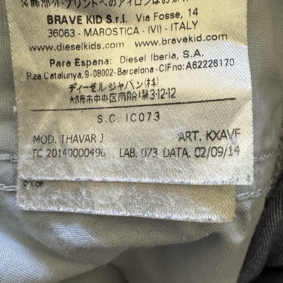 Diesel Kids Thavar Jeans Size 12 Y Slim Skinny Distressed Patches Happy ...