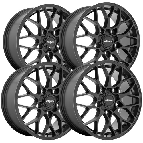 (Set of 4) Staggered-Rotiform R190 20" 5x4.5" 35mm Matte Black Wheels ...