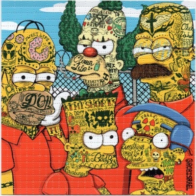 Criminal Simpsons by Rob Israel BLOTTER ART perforated tabs | eBay