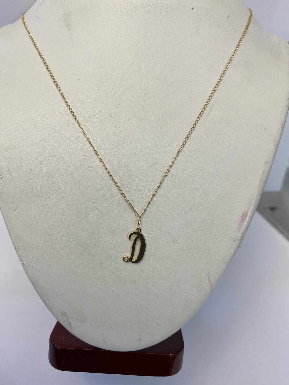 Solid 14k Gold Initial D Necklace - Gem