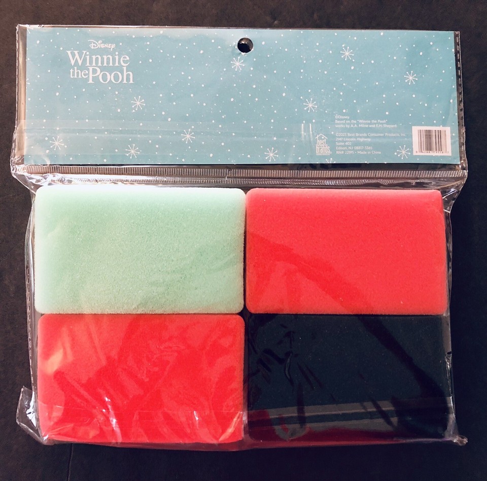 Winnie the Pooh 4 Pack Cleaning Sponges, Disney, Christmas, Holiday ...
