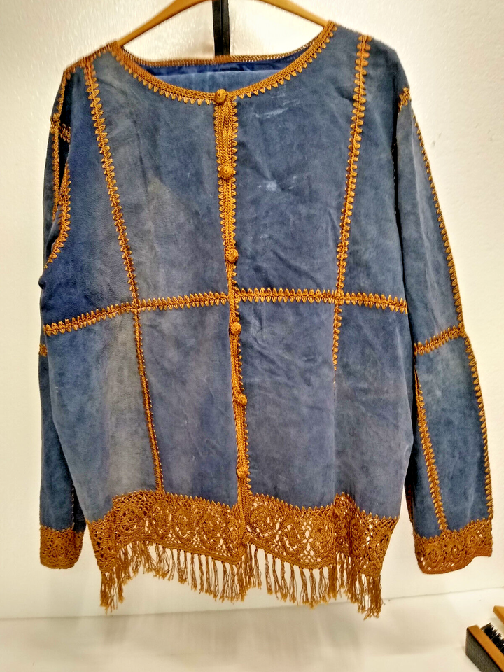 NWTS, lew magram collection "Jacket & Skirt" Size 24W, Blue Suede ...