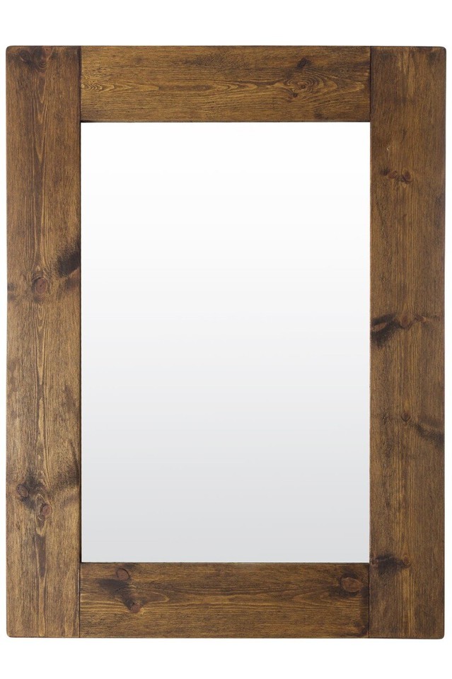 The Farmhouse Extra Large Dark Wooden Framed Mirror - 47" X 35" 122 x ...