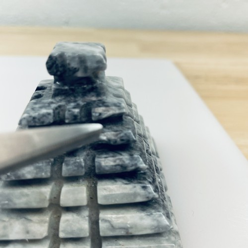 Small Marble Paperweight 2½" Square Carved Mayan Temple Pyramid ...