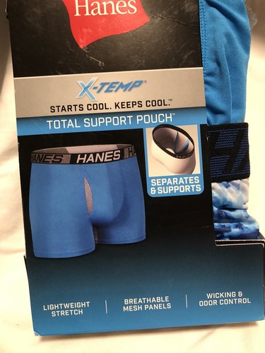 Hanes X -Temp Tagless Trunks SMALL Cool Underwear Total Support Pouch 3 ...