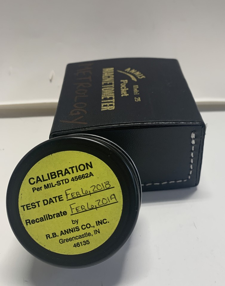 Calibration Per MIL-STD 45662A Annis Model 25 Pocket Magnetometer** Pre ...